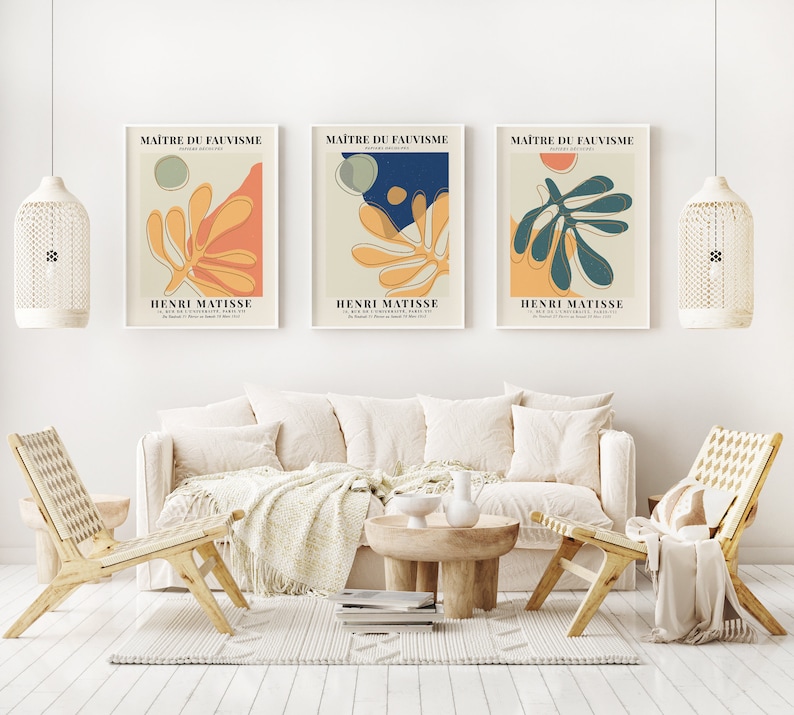 Henri Matisse Cut-outs Set of 3 Vintage Poster Art Print - Etsy