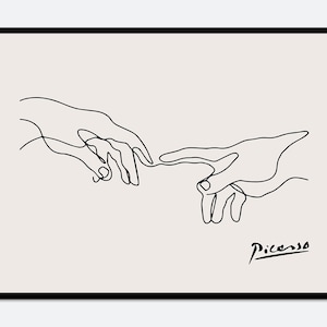 Pablo Picasso Holding Hands One Line Art Drawing Print | Museum ...