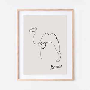 Pablo Picasso Camel Sketch Line Drawing Art Print | Esquisse Le Chameau, Museum Exhibition ...