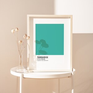 Turquoise Poster Blue Green Color Card Art Print | Color Palette Print ...