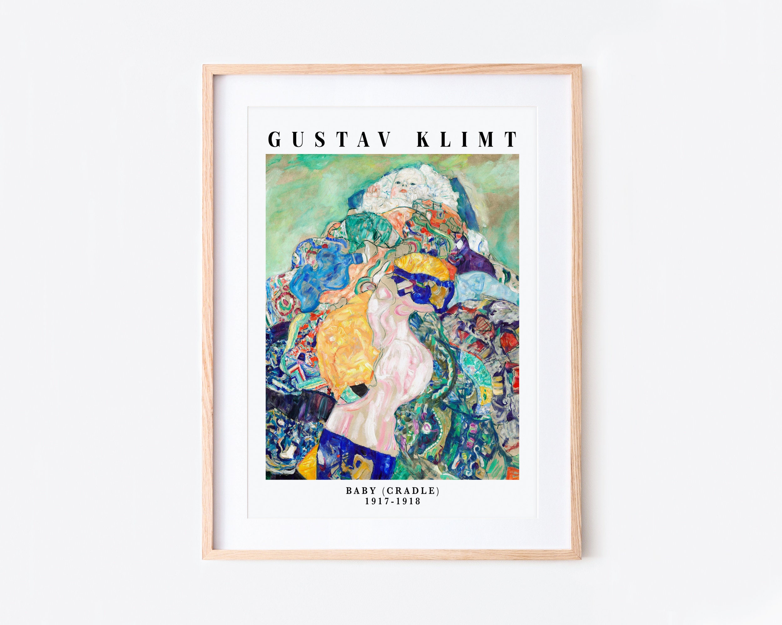 Gustav Klimt Baby Cradle 1917-1918 Vintage Exhibition Poster Art Print ...