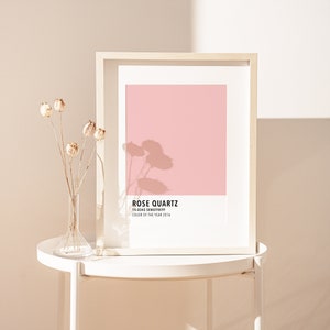Rose Quartz Poster Pastel Pink Color Card Art Print | Color Palette ...