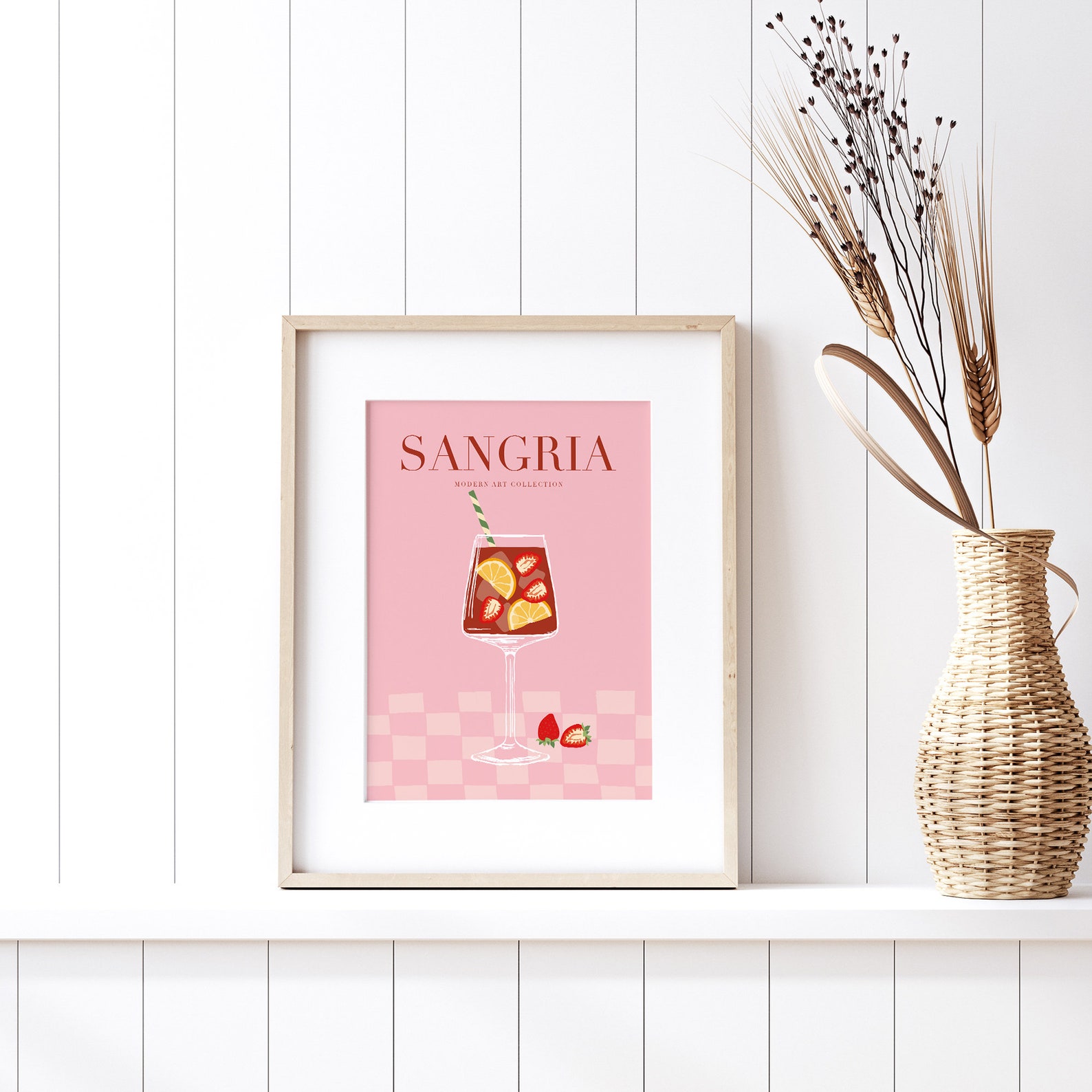Sangria Cocktail Colorful Alcohol Drink Bar Cart Wall Art Print ...
