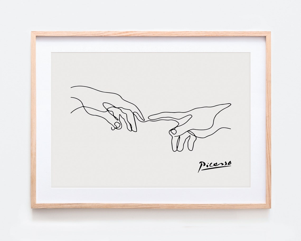Pablo Picasso Holding Hands One Line Art Drawing Print | Museum ...