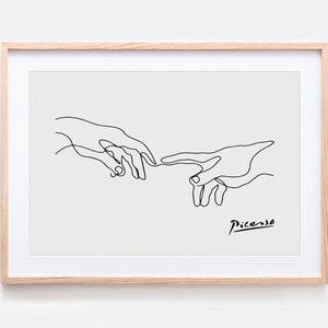 Pablo Picasso Holding Hands One Line Art Drawing Print | Museum ...