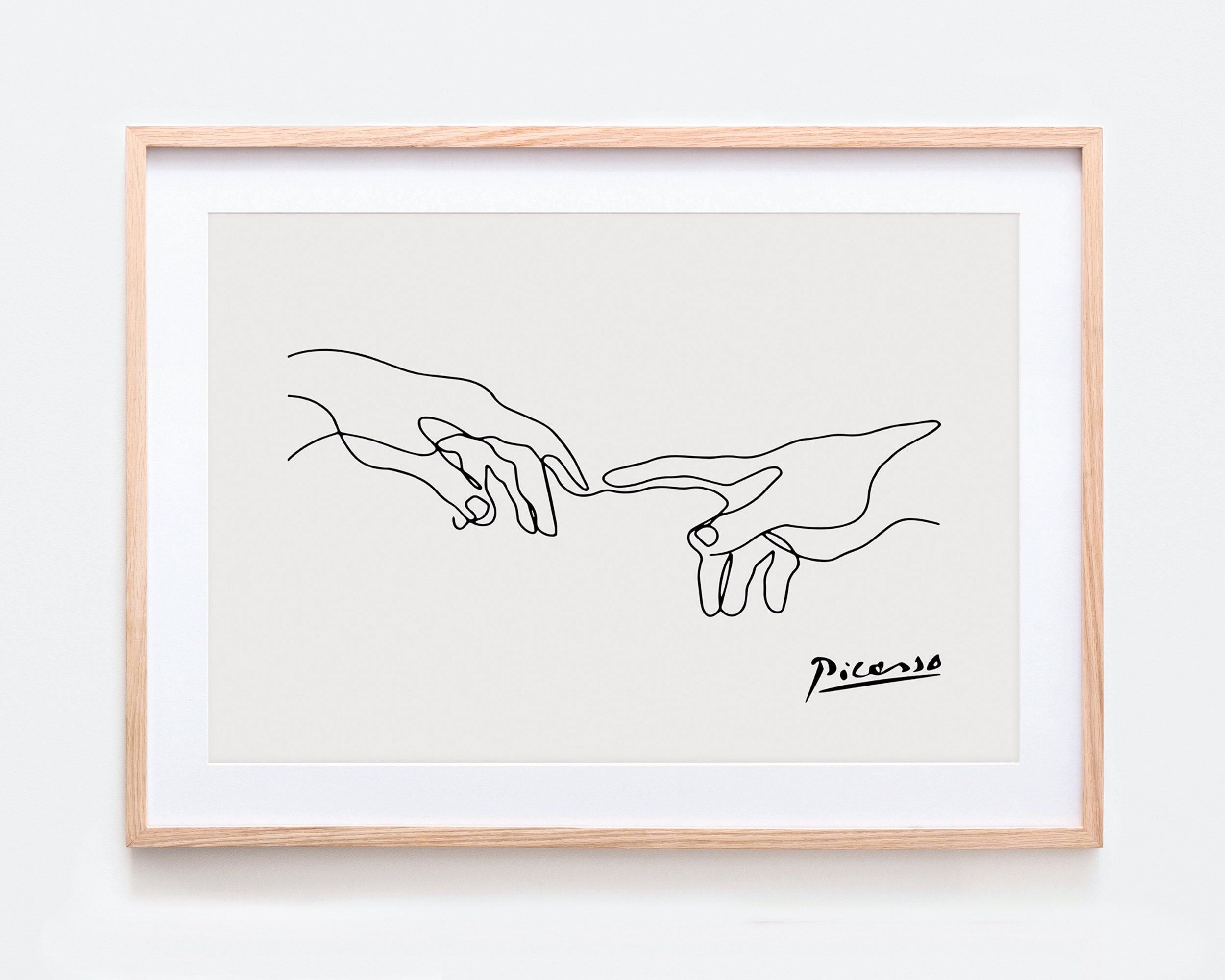 Pablo Picasso Holding Hands One Line Art Drawing Print | Museum ...