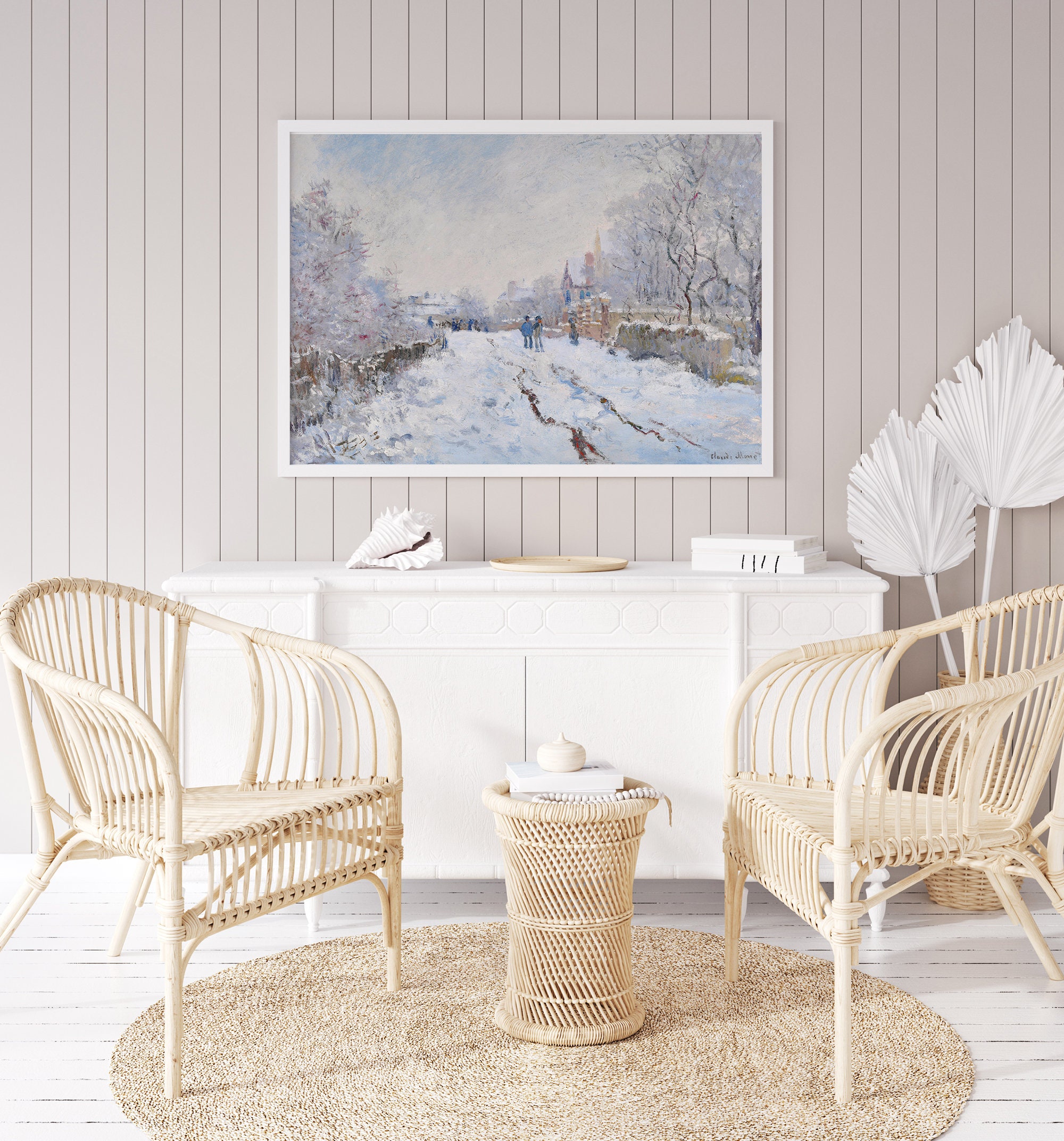 Monet Snow at Argenteuil Landscape Vintage Exhibition Poster - Etsy