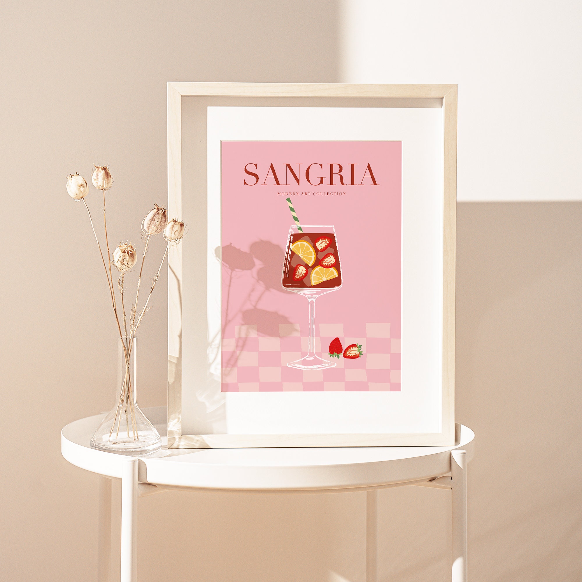 Sangria Cocktail Colorful Alcohol Drink Bar Cart Wall Art Print ...