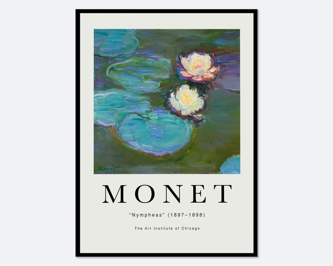 Monet Nympheas Monet Water Lilies Vintage Exhibition Poster Art Print ...