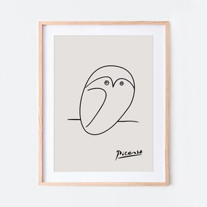 Pablo Picasso Owl Sketch Line Drawing Art Print | Esquisse, La Chouette ...