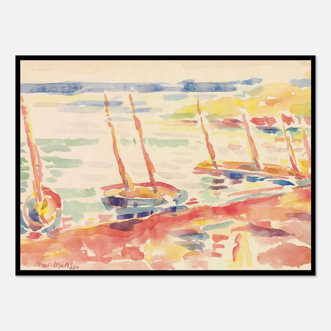 Henri Matisse Bateaux à Collioure Boats Coastal Painting Vintage Poster ...