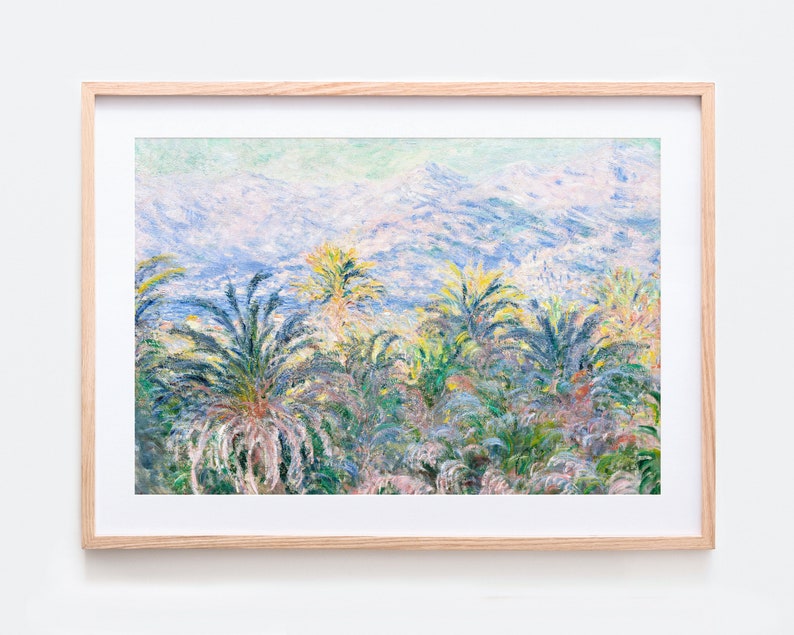 Monet Palm Trees at Bordighera 1884 Vintage Exhibition Poster Art Print ...