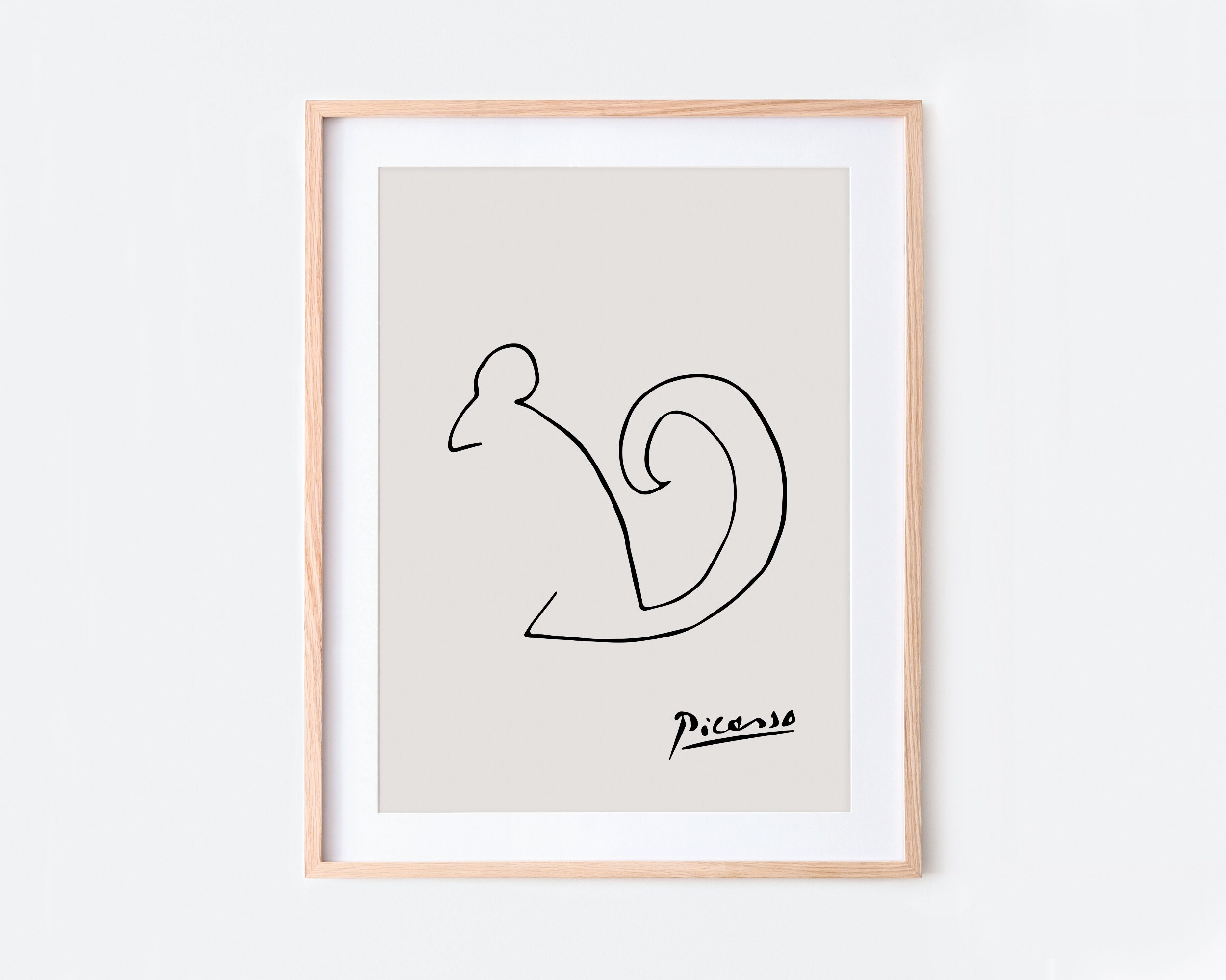 Pablo Picasso Squirrel Sketch Line Drawing Art Print | Esquisse, L ...