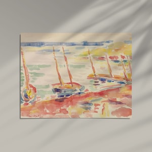 Henri Matisse Bateaux à Collioure Boats Coastal Painting Vintage Poster ...