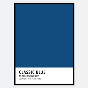Classic Blue Poster Blue Color Card Art Print | Color Palette Print ...