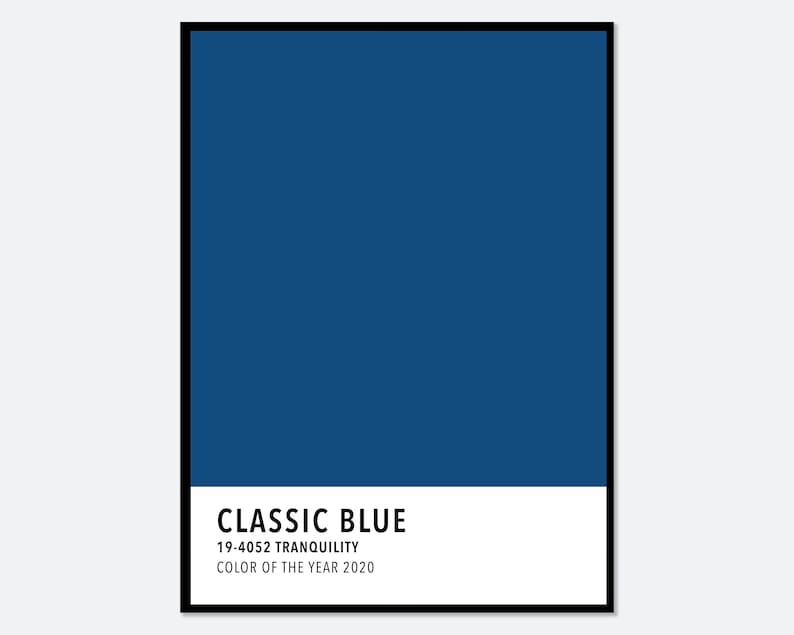 Classic Blue Poster Blue Color Card Art Print Color Palette - Etsy