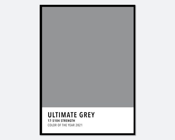 Ultimate Grey Poster Grey Color Card Art Print Color Palette - Etsy