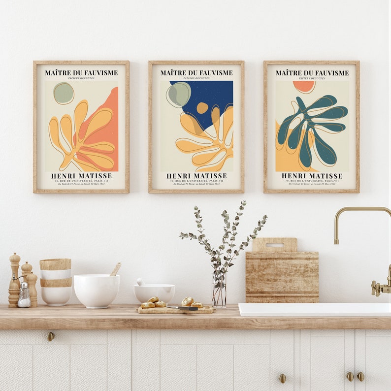 Henri Matisse Cut-outs Set of 3 Vintage Poster Art Print - Etsy