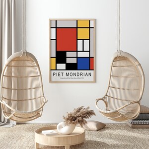 Piet Mondrian Remaster Composition Red Yellow Blue Black Abstract Wall ...