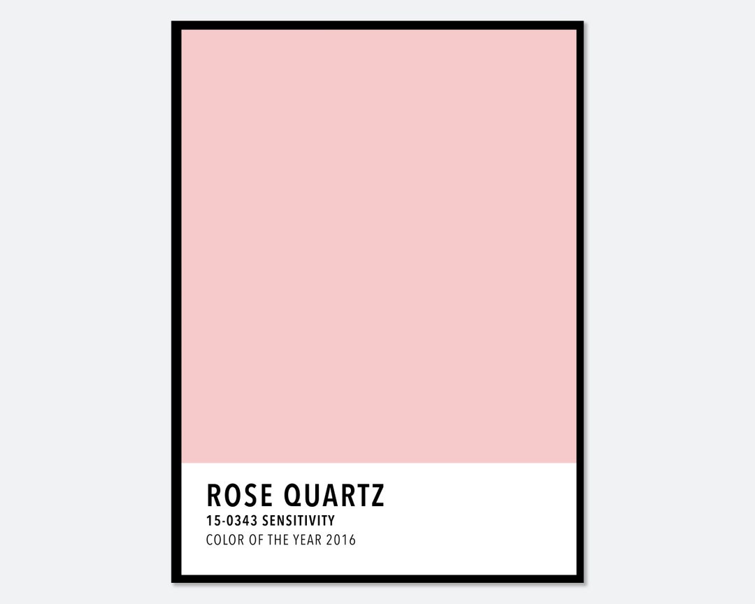 Rose Quartz Poster Pastel Pink Color Card Art Print | Color Palette ...