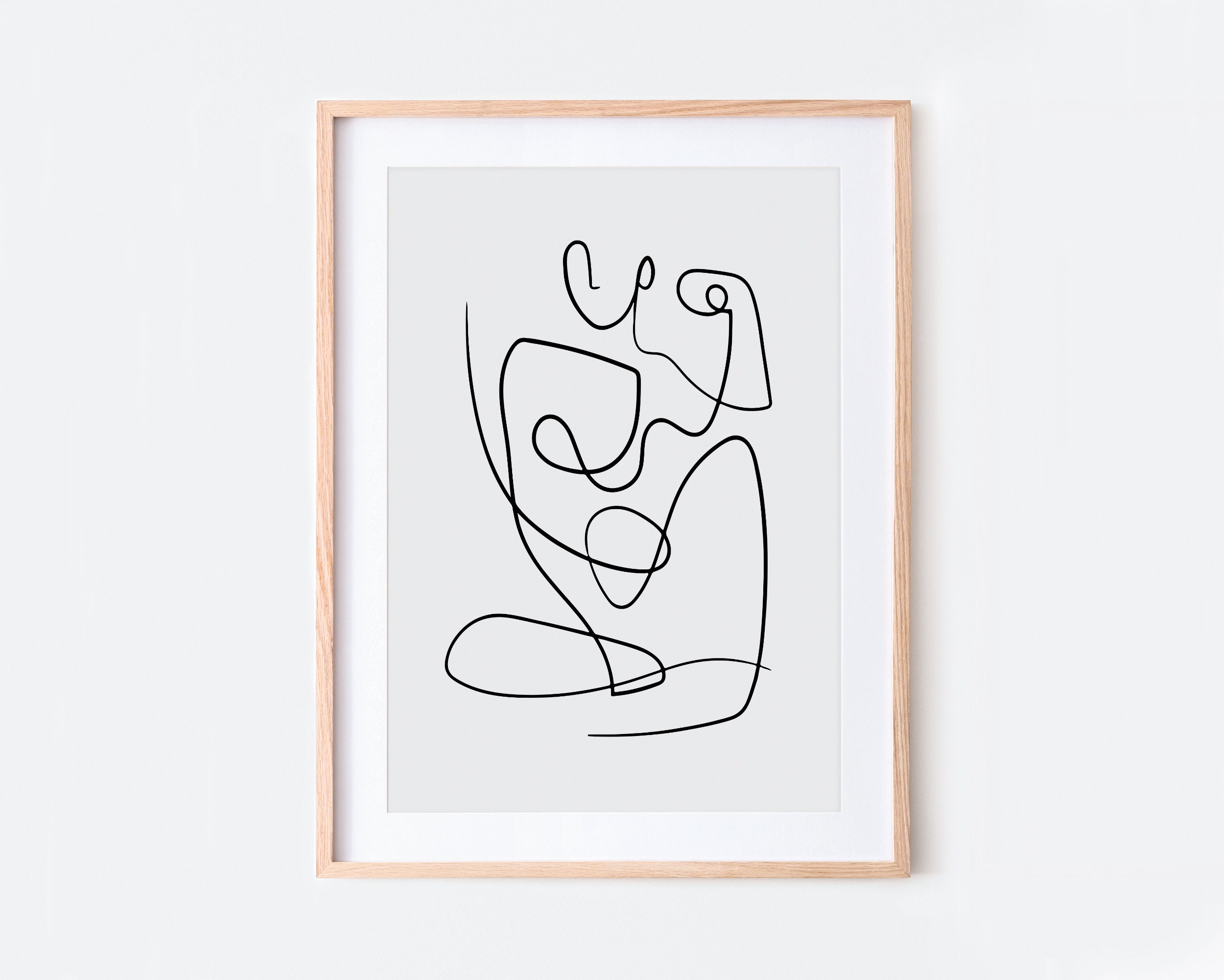 One Line Body Figure Art Print Single Line Figure Drawing - Etsy
