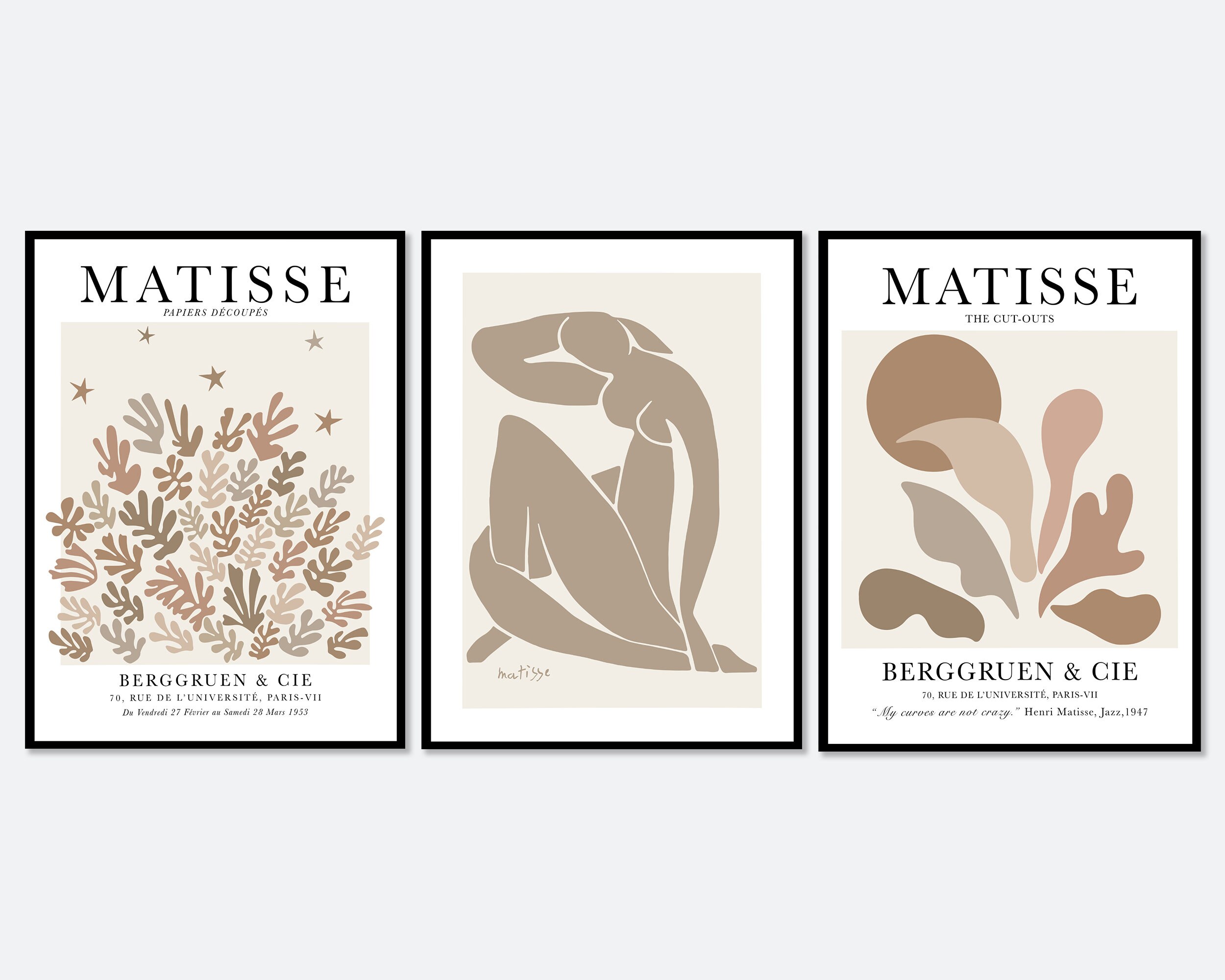 Henri Matisse Cut-outs Blue Nudes Set of 3 Vintage Poster Art - Etsy
