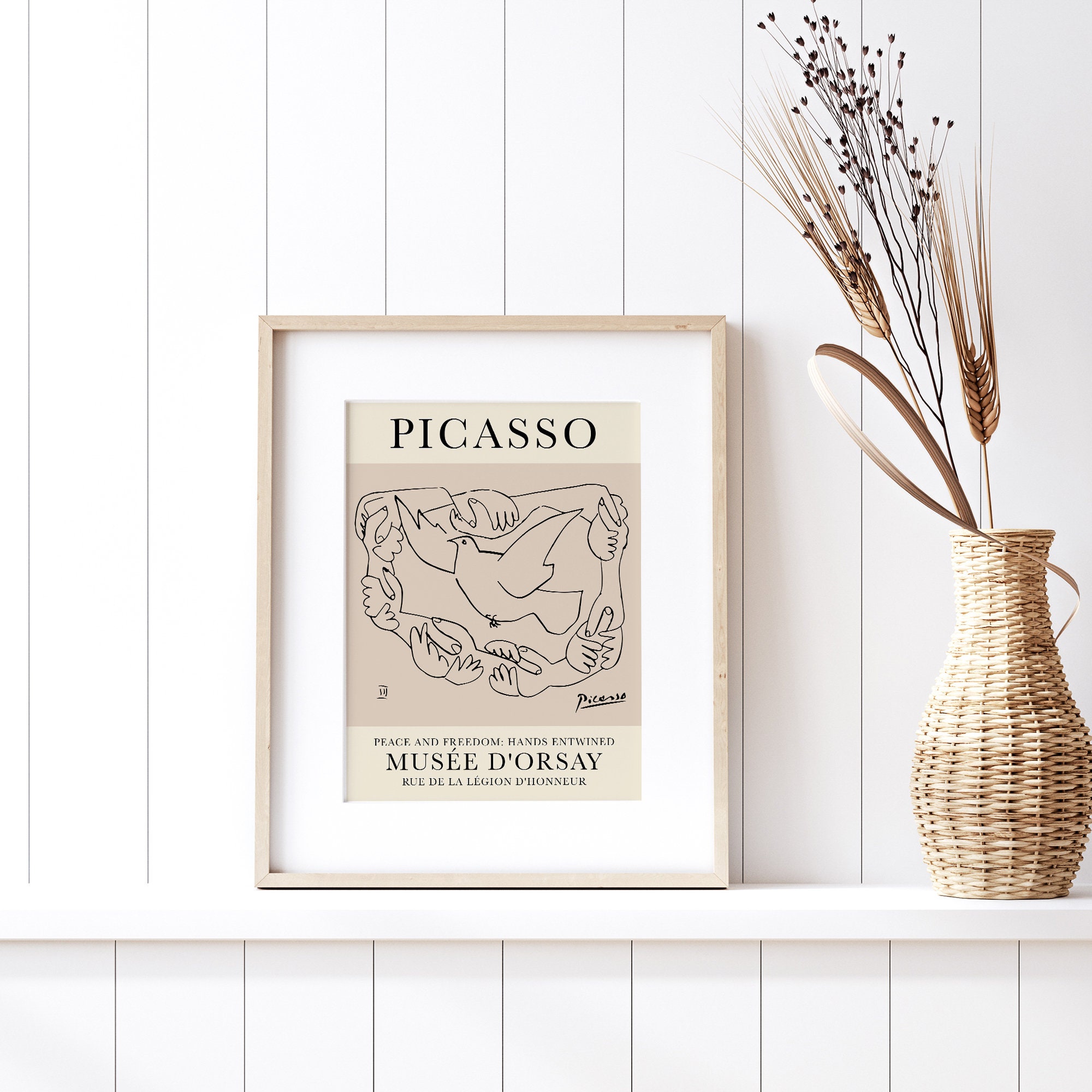 Pablo Picasso Peace and Freedom Dove of Peace Line Art Print | Etsy