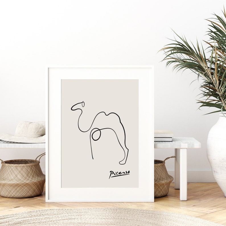 Pablo Picasso Camel Sketch Line Drawing Art Print | Esquisse Le Chameau ...