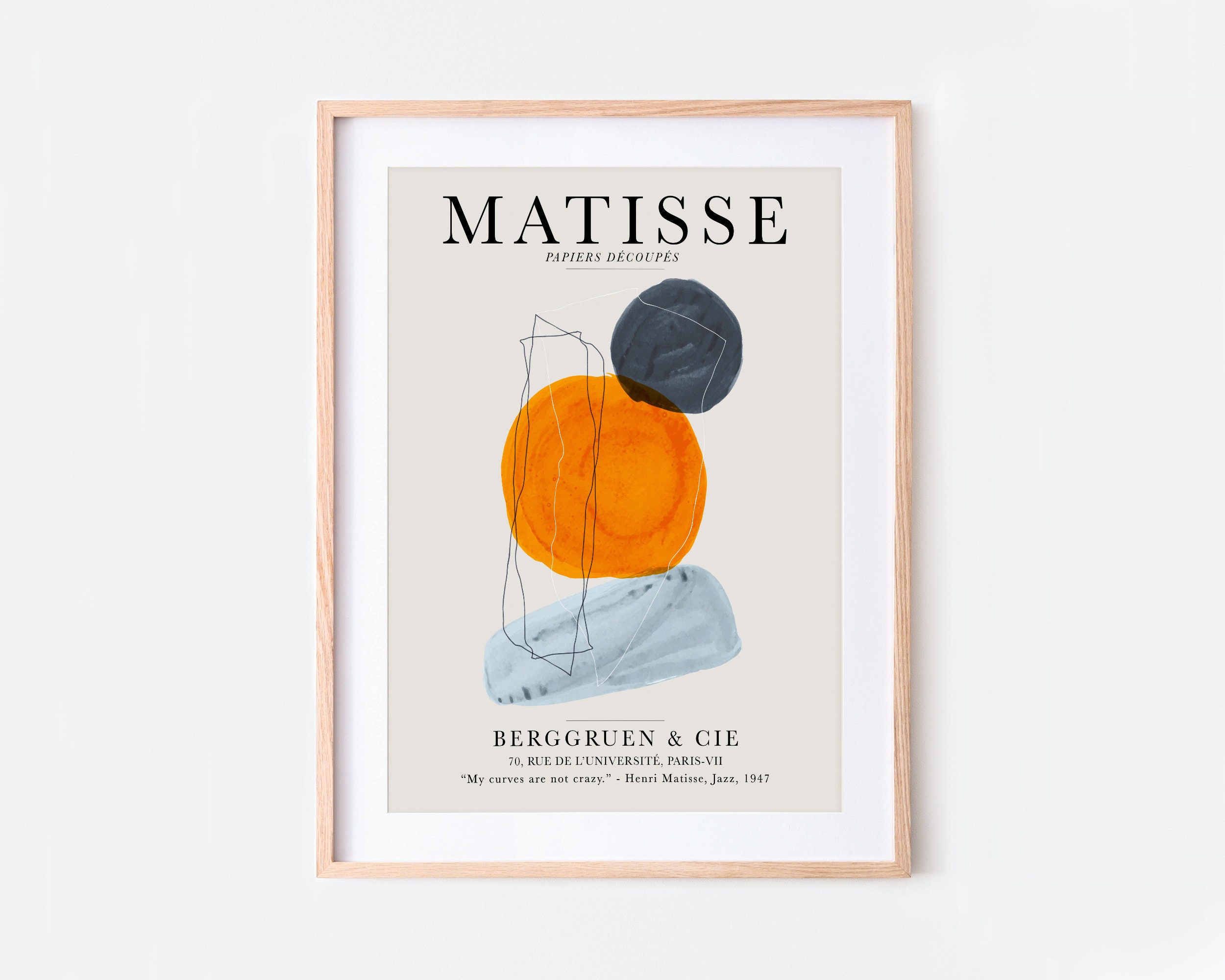 Henri Matisse Abstract Shapes and Lines Vintage Poster Art Print ...