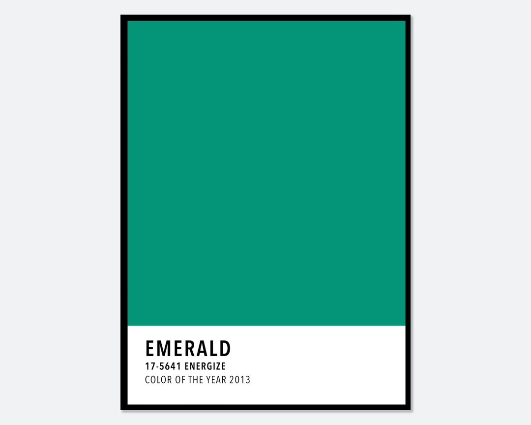 Emerald Green Poster Green Color Card Art Print | Color Palette Print ...