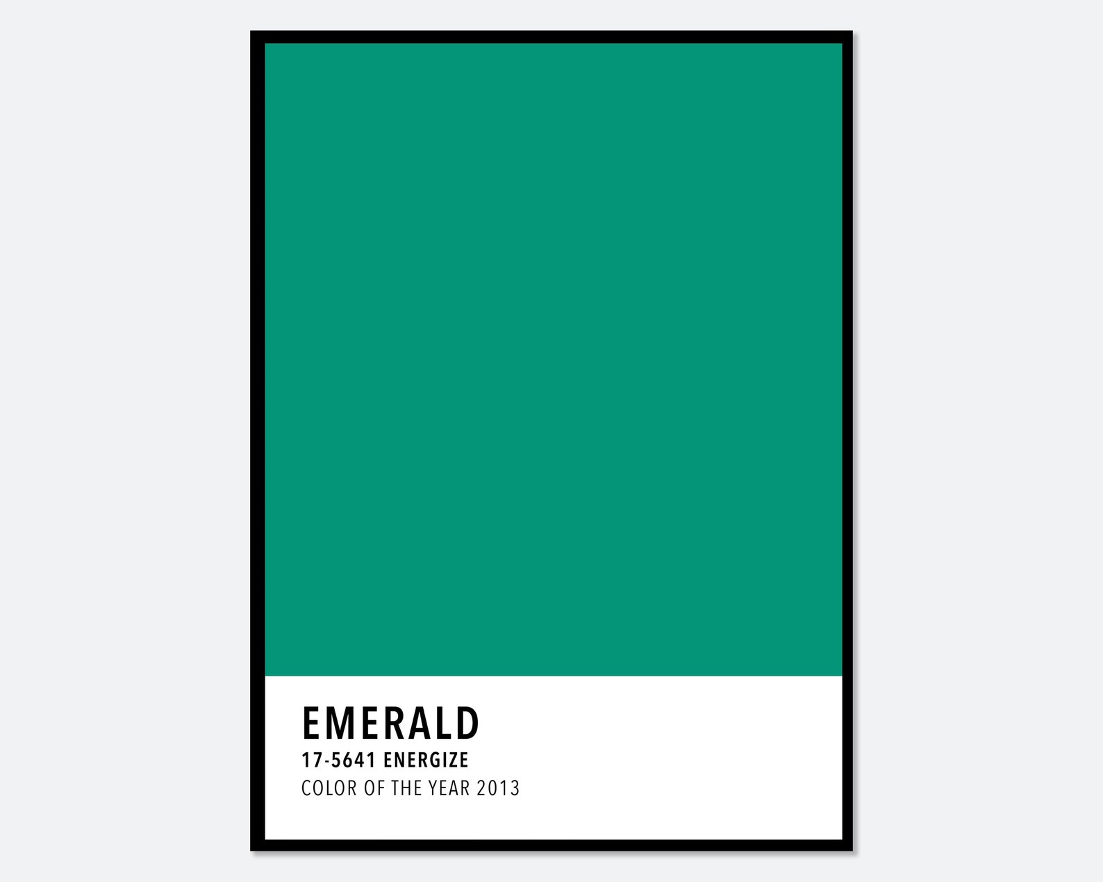 Emerald Green Poster Green Color Card Art Print | Color Palette Print ...