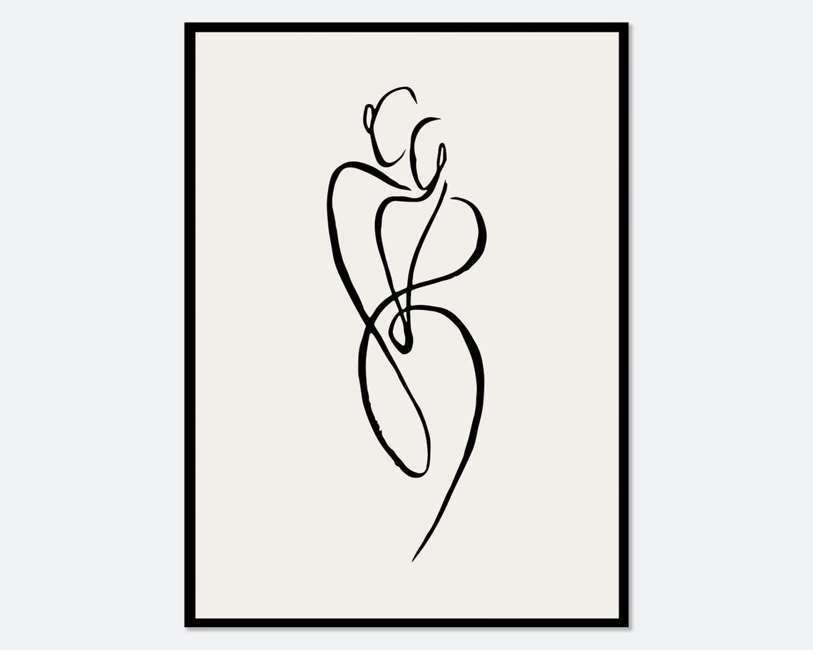 One Line Body Figure Art Print Single Line Figure Drawing - Etsy
