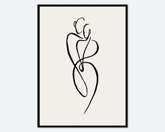 One Line Body Figure Art Print Single Line Figure Drawing | Etsy