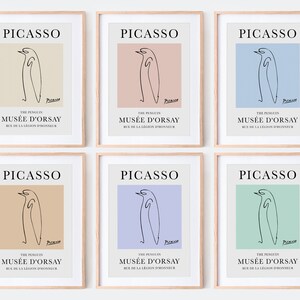 Pablo Picasso Penguin Sketch Line Drawing Art Print | Esquisse Le ...