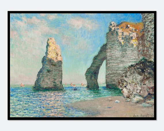 Monet the Cliffs at Etretat 1885 Vintage Exhibition Poster Art - Etsy