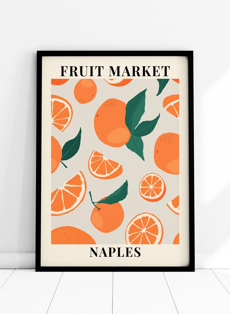 Fruit Market Naples Oranges Botanical Art Print Spring | Etsy