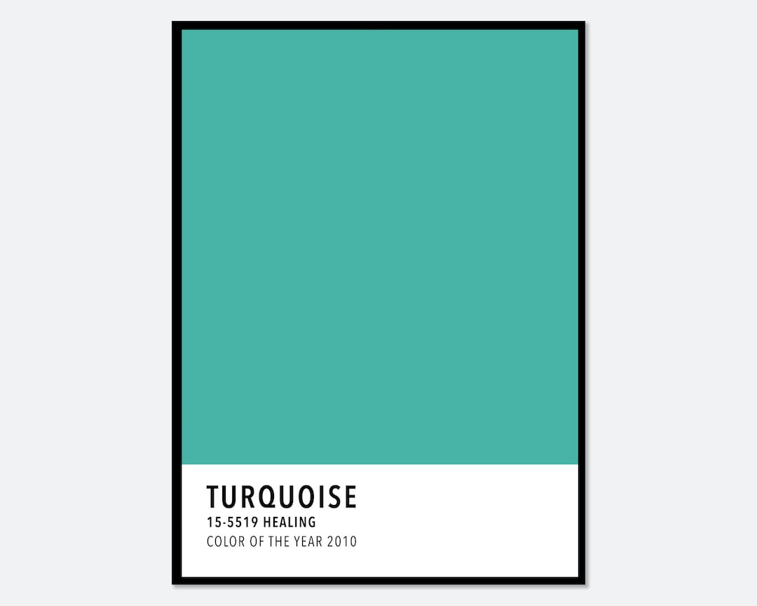 Turquoise Poster Blue Green Color Card Art Print | Color Palette Print ...