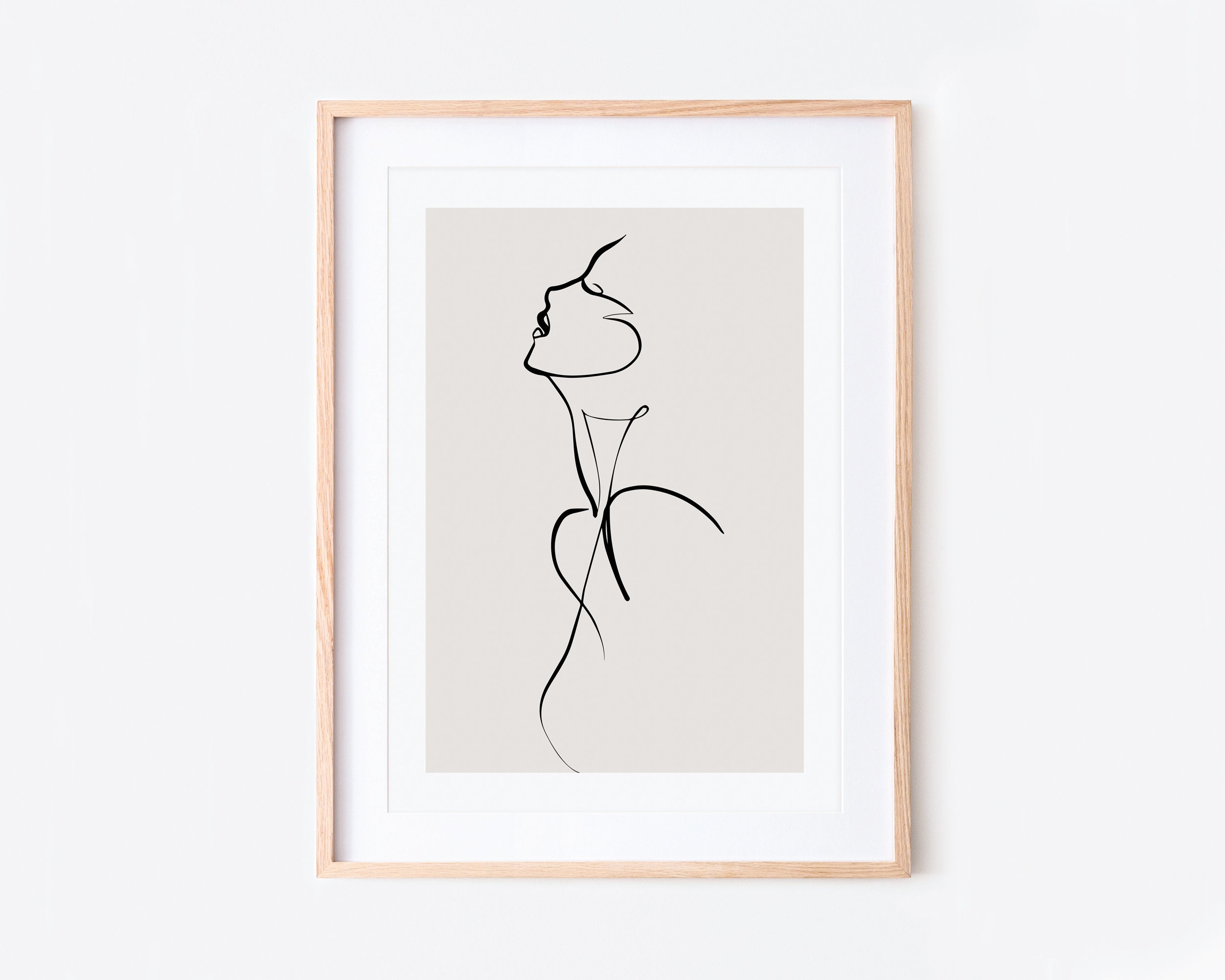 One Line Modern Girl Silhouette Line Art Print Single Line - Etsy