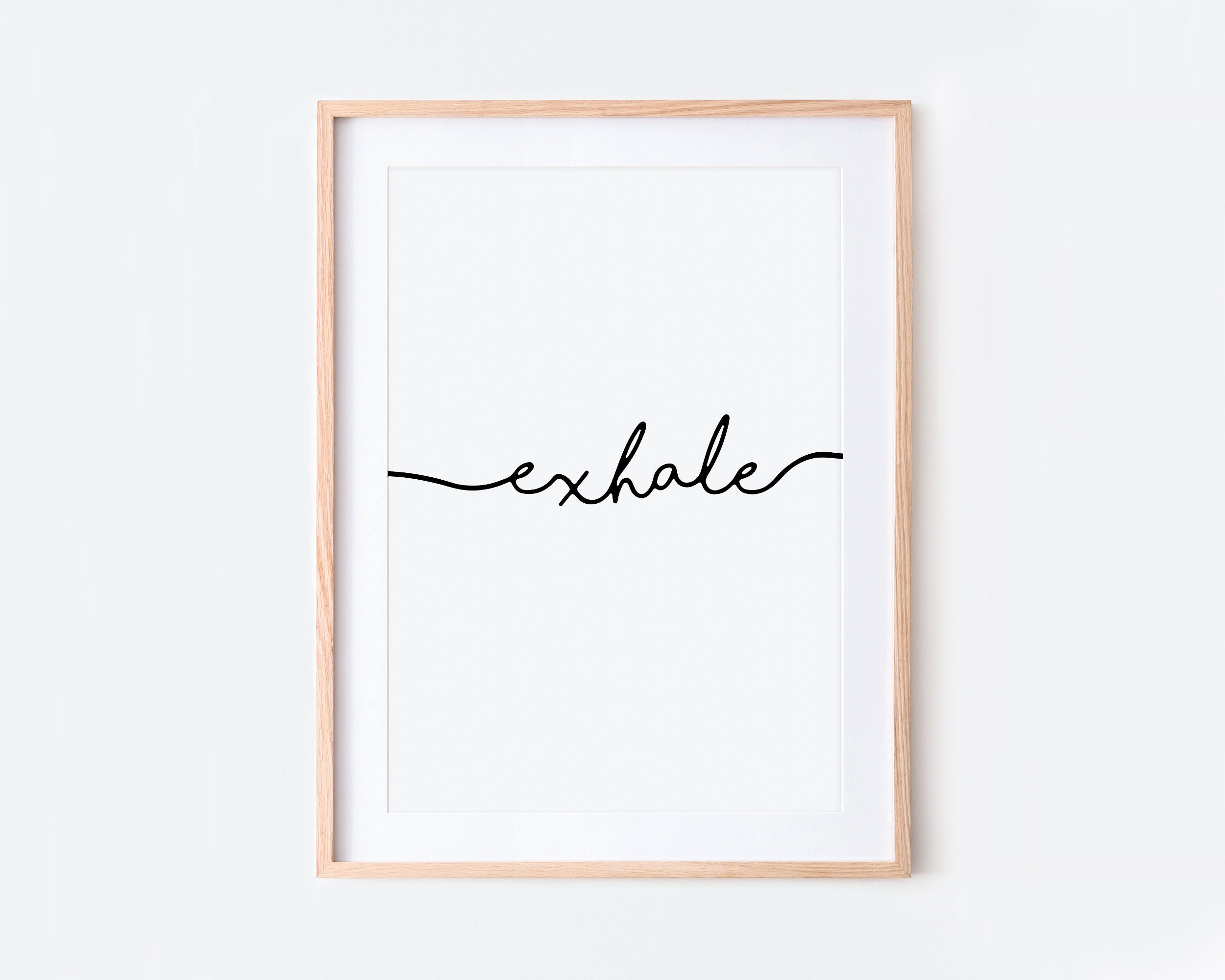 Inhale Exhale Words Typography Art Print Minimalist Art - Etsy
