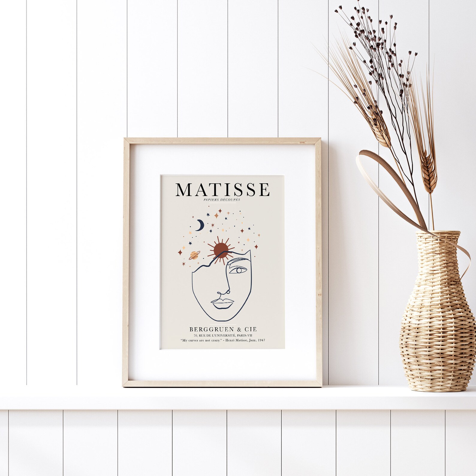 Henri Matisse Single Line Woman Face Vintage Poster Line Art - Etsy
