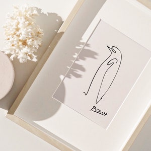 Pablo Picasso Penguin Sketch Line Drawing Art Print | Esquisse Le ...