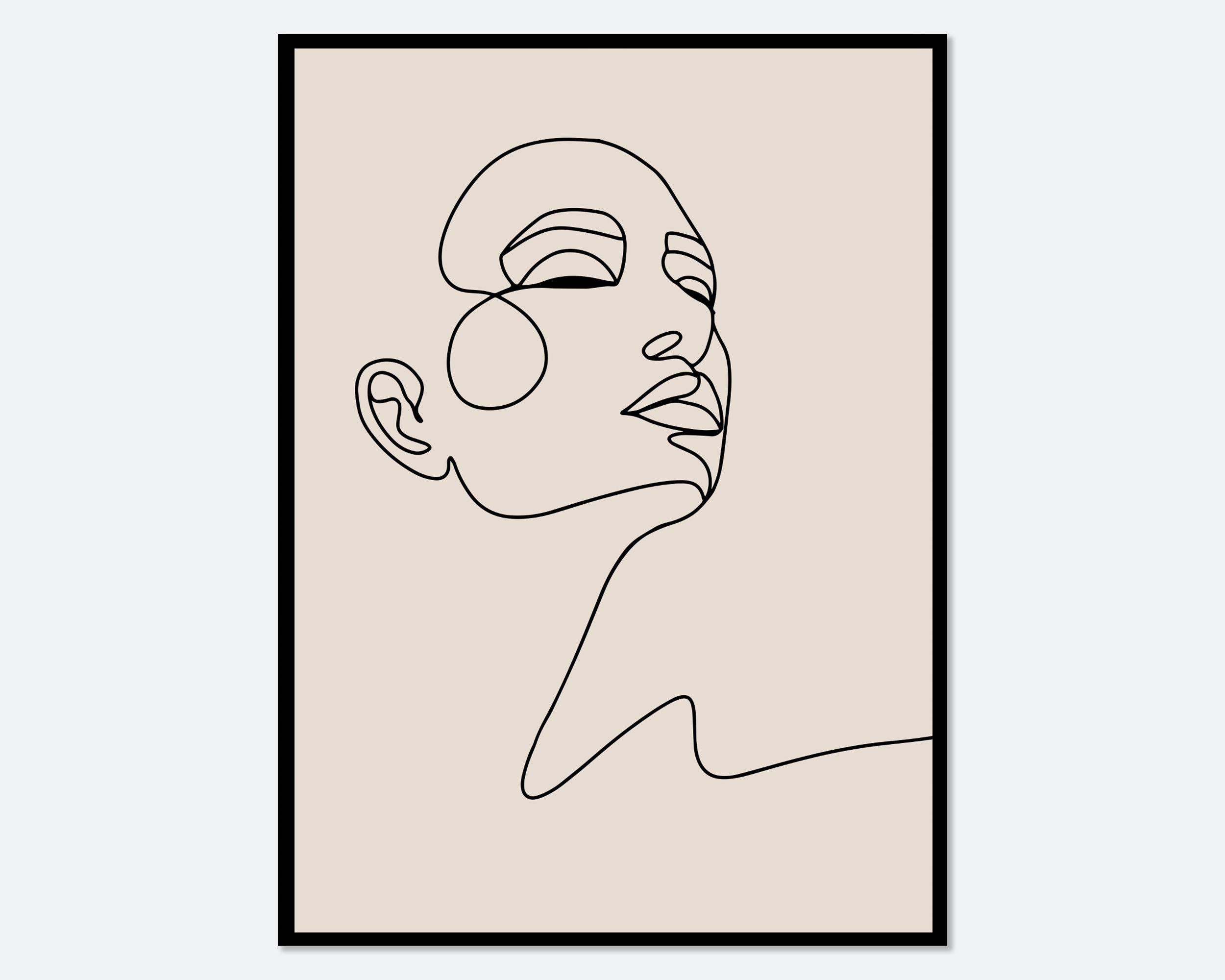 One Line Modern Girl Silhouette Line Art Print Single Line - Etsy