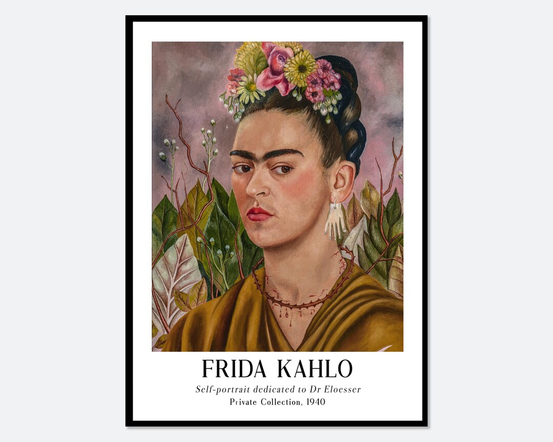 Frida Kahlo Self Portrait Dedicated to Dr Eloesser 1937 Vintage ...