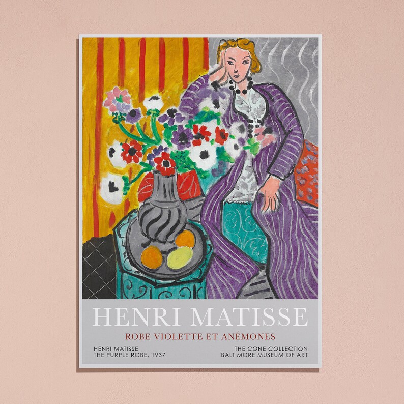 Henri Matisse Purple Robe and Anemones Vintage Poster Art - Etsy
