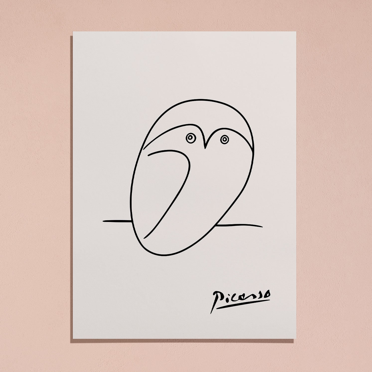 Pablo Picasso Owl Sketch Line Drawing Art Print | Esquisse, La Chouette ...