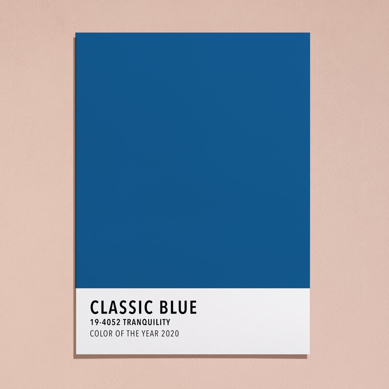 Classic Blue Poster Blue Color Card Art Print | Color Palette Print ...
