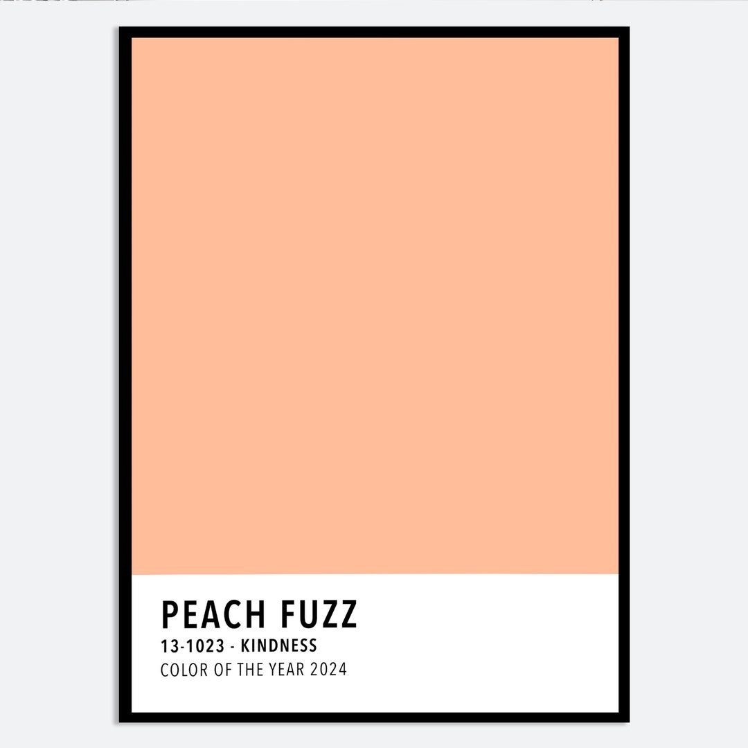 Peach Fuzz Poster Pastel Orange Color Card Wall Art Print | Palette ...