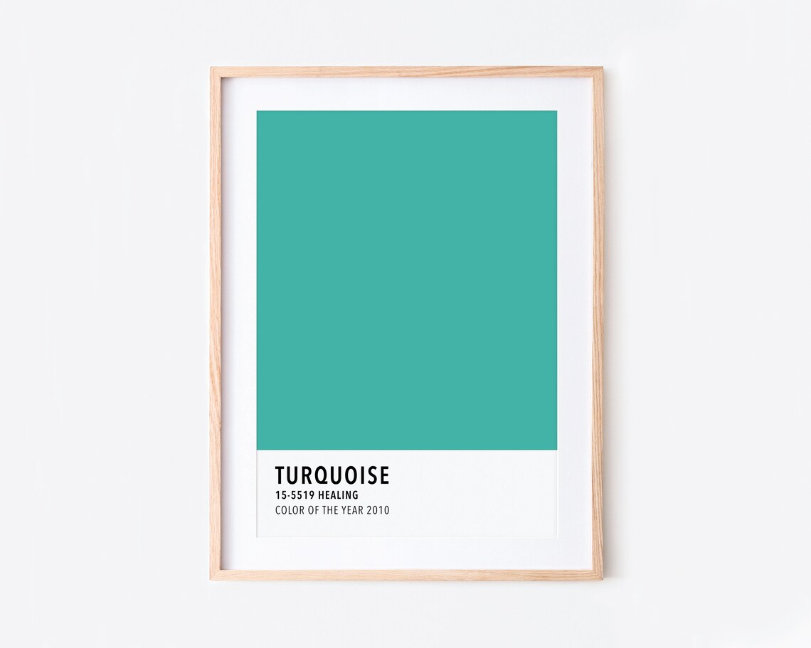 Turquoise Poster Blue Green Color Card Art Print Color - Etsy