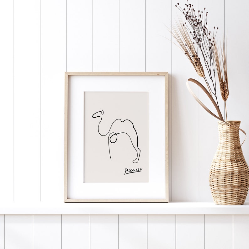 Pablo Picasso Camel Sketch Line Drawing Art Print | Esquisse Le Chameau ...