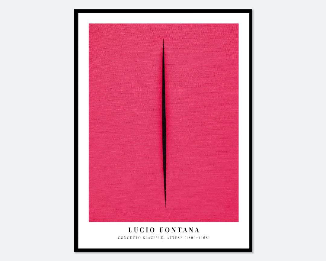 Lucio Fontana Pink Cut Slashed Canvas Spatialism Concetto Spaziale ...